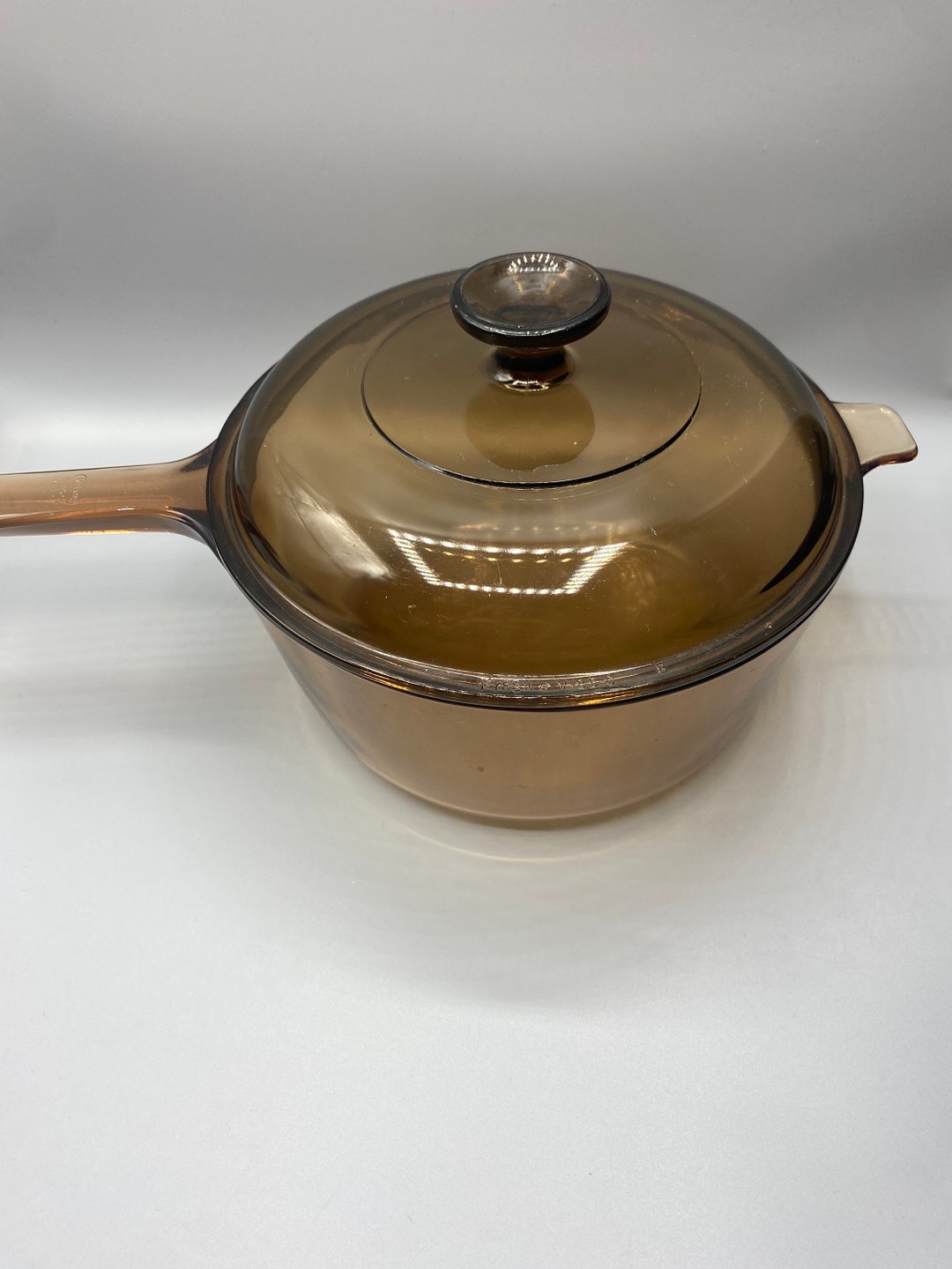 Corning Vision Ware 2.5L Sauce Pan W/spout - W/lid - Amber Glass - Etsy