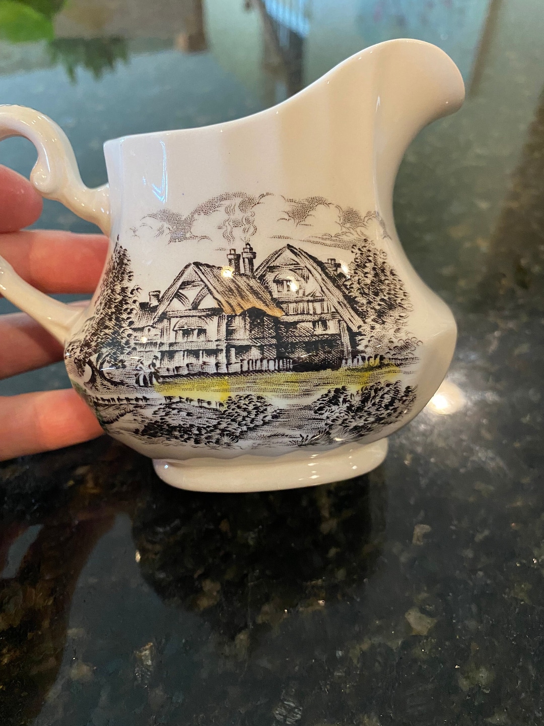 Yorkshire Hand Engraved Ironstone - Square-bottom Creamer-made in ...