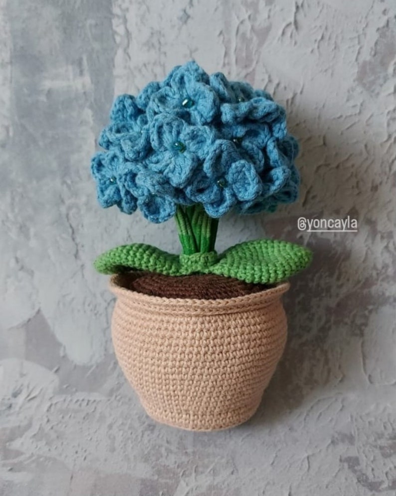 Crochet Hydrangea Flower & Pot Amigurumi Pattern (PDF) - Etsy