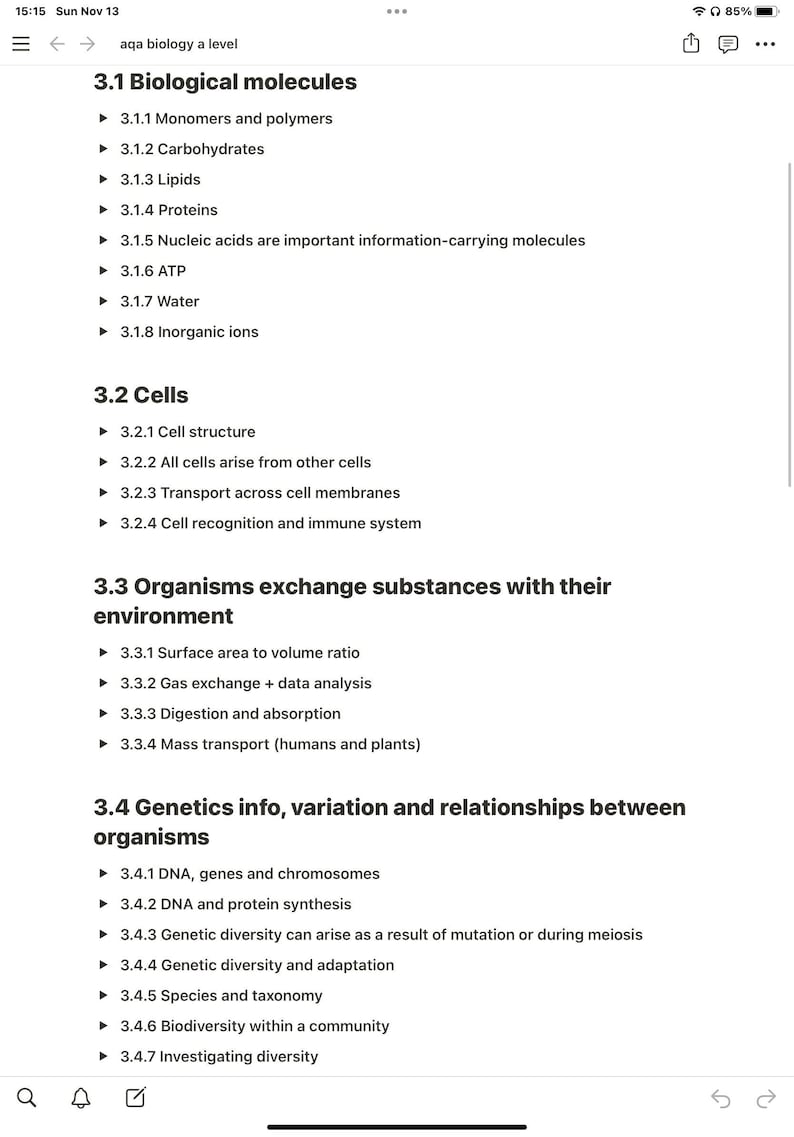 A* AQA A Level Biology Notion Page - Etsy