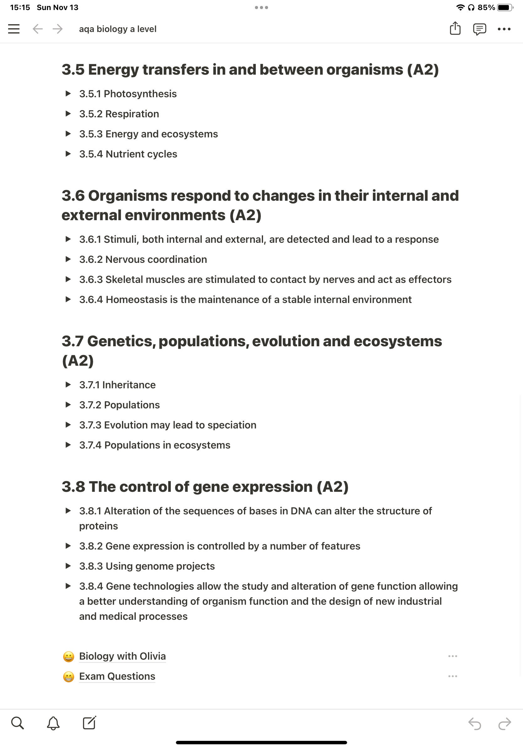 A* AQA A Level Biology Notion Page - Etsy
