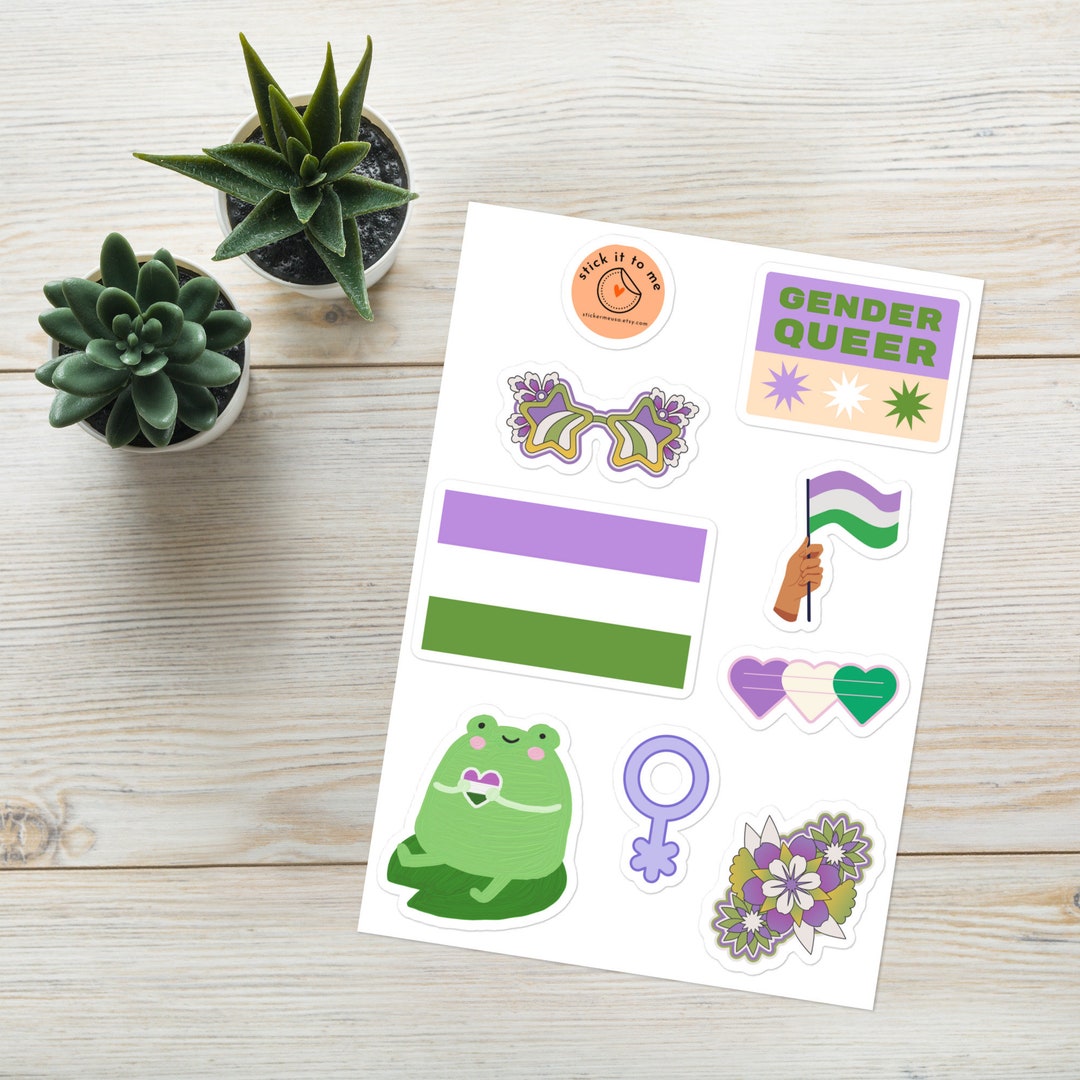 Genderqueer Queer Pride LGBTQIAP LGBT Sticker Sheet - Etsy