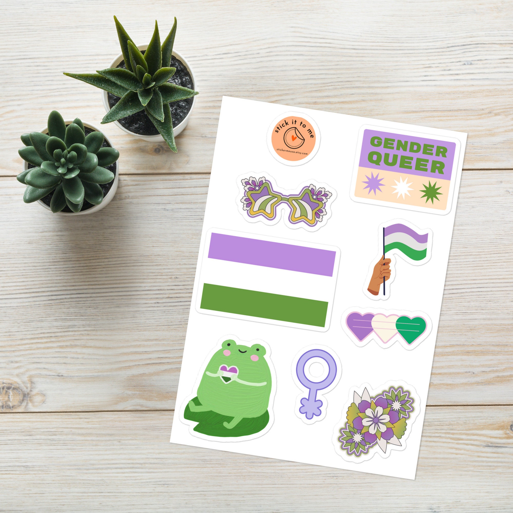 Genderqueer Queer Pride LGBTQIAP LGBT Sticker Sheet - Etsy