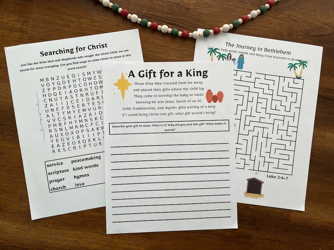 Christian Christmas Worksheets for Grades 3-6 - Etsy