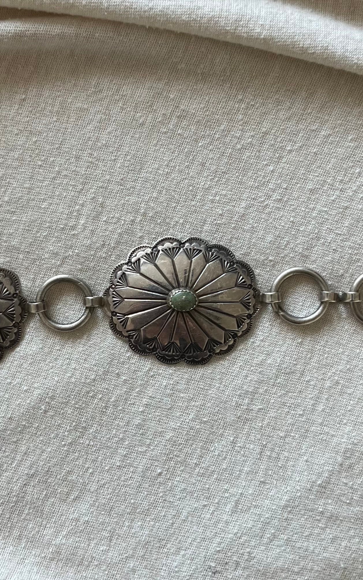 Authentic, Sterling Silver Belt With Genuine Turquoise Details - Etsy