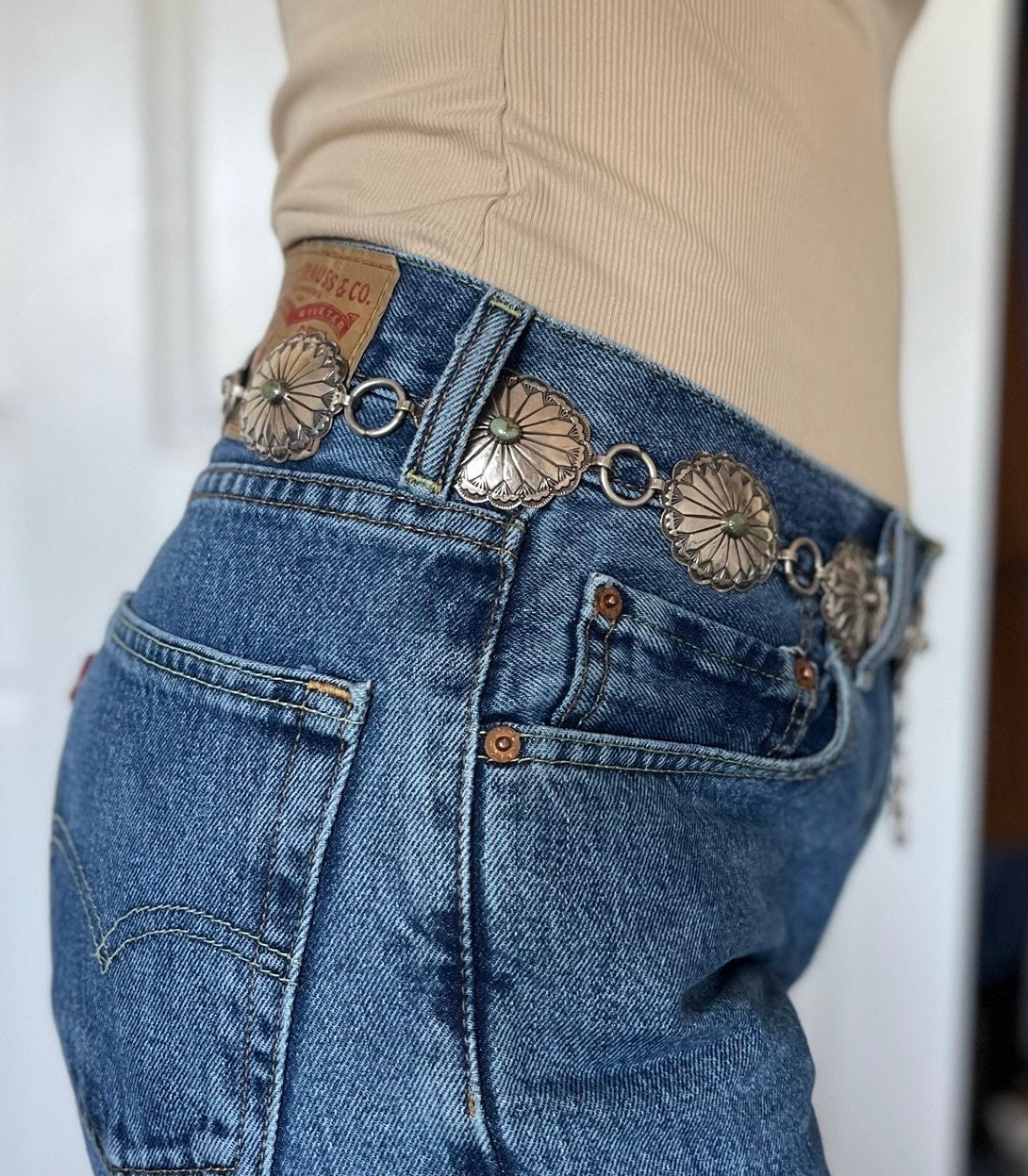 Authentic, Sterling Silver Belt With Genuine Turquoise Details - Etsy