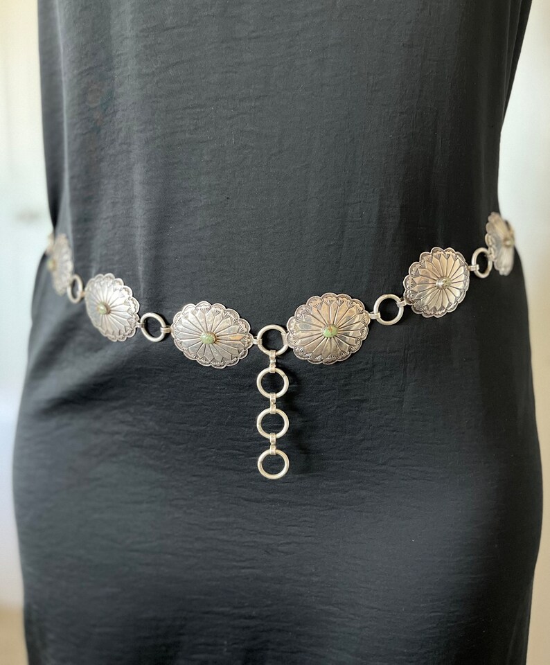 Authentic, Sterling Silver Belt With Genuine Turquoise Details - Etsy