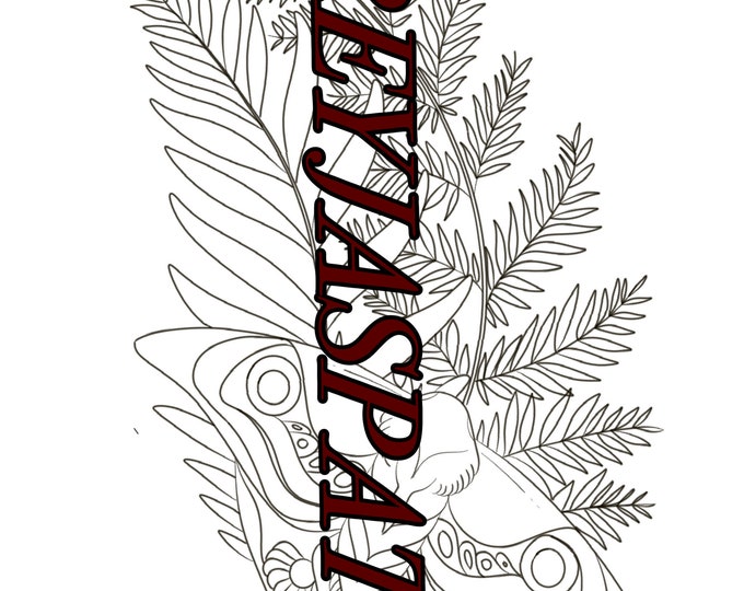 The Last of Us Ellie Moth Fern Tattoo Stencil Coloring Page - Etsy