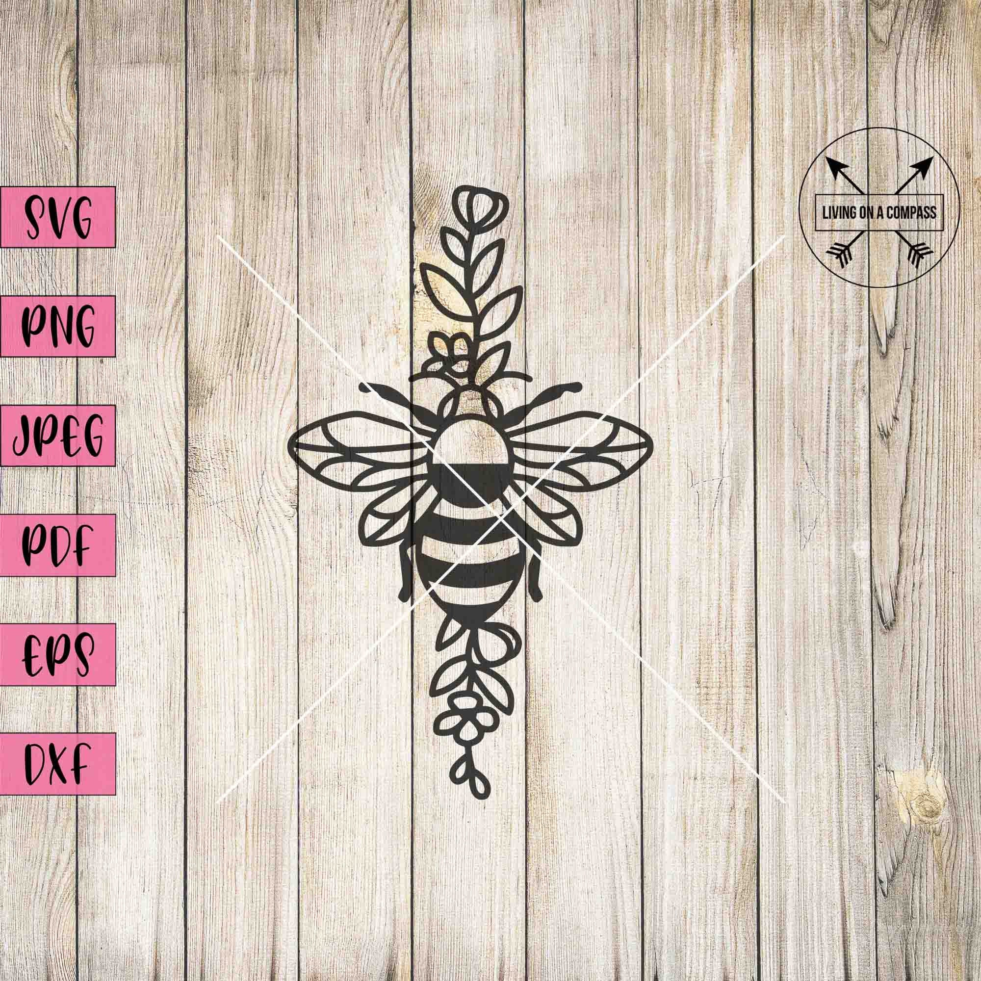 Bee border svg, marco de abeja, borde de monograma de abeja, abejorro ...