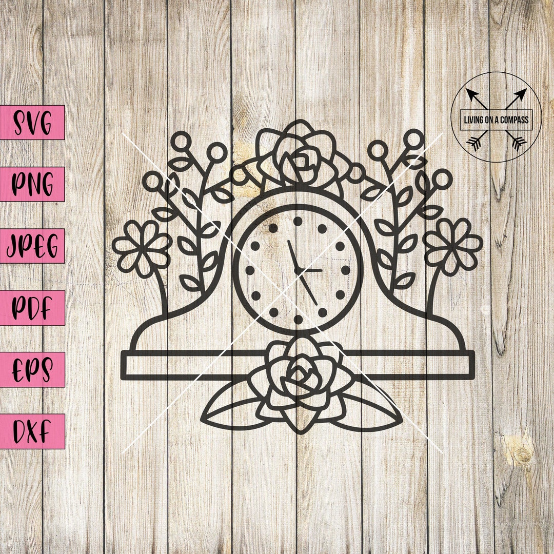 Clock Face Svg, Clock Stencil, Clock Faces, Vintage Svg, Retro Home ...