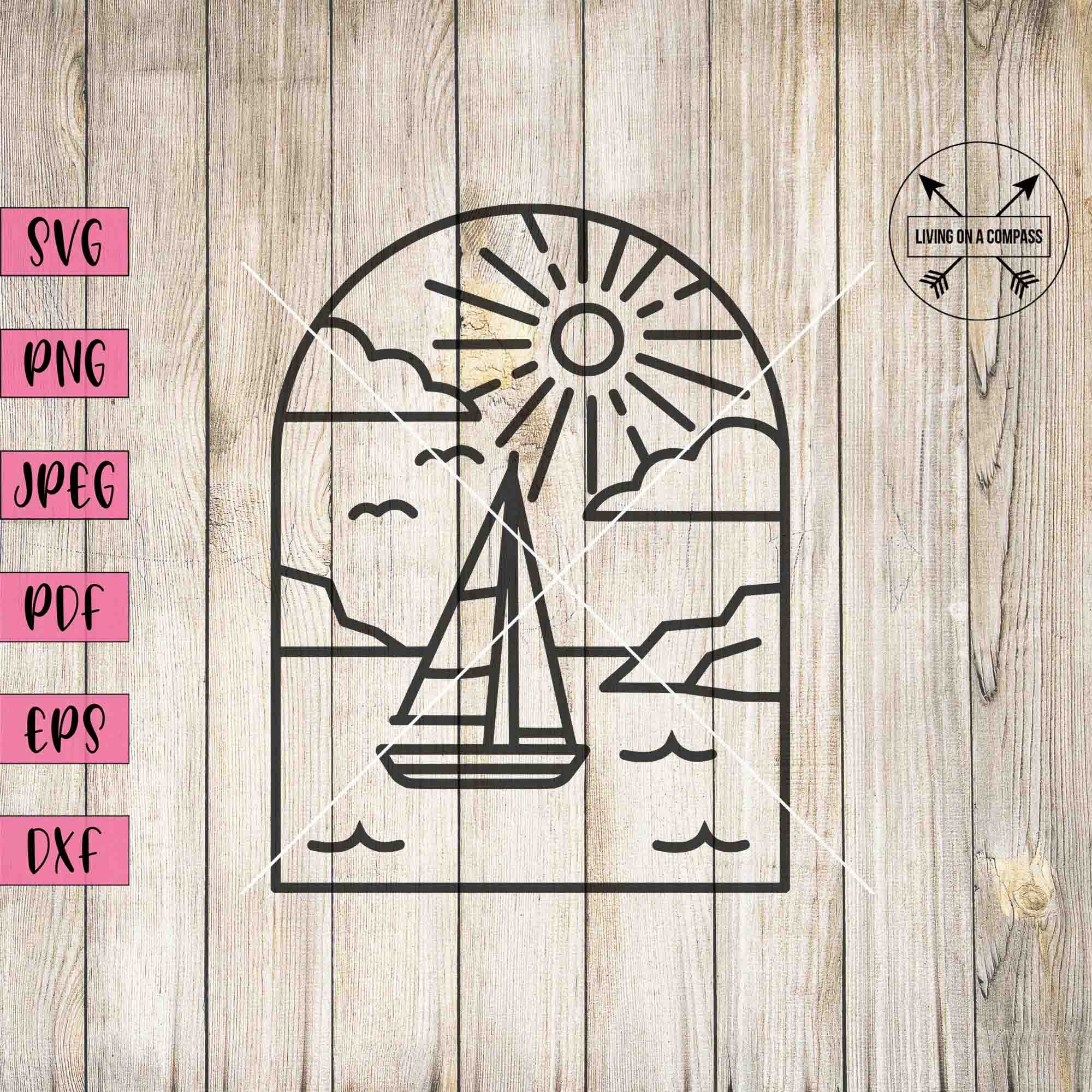 Sailboat Svg, Boat Decal Boat Decals, Nautical Svg, Nautical Png ...