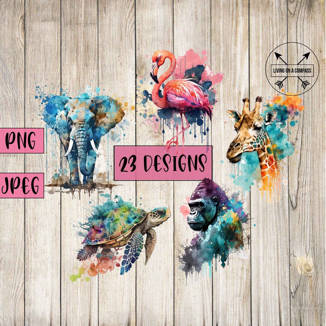 Watercolor Zoo Animals, Animal Illustrations, Digital Download, Cute ...