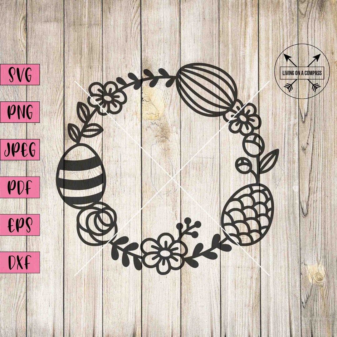 Floral Easter Wreath Svg, Wreath Svg, Easter Svg, Easter Png, Flower ...