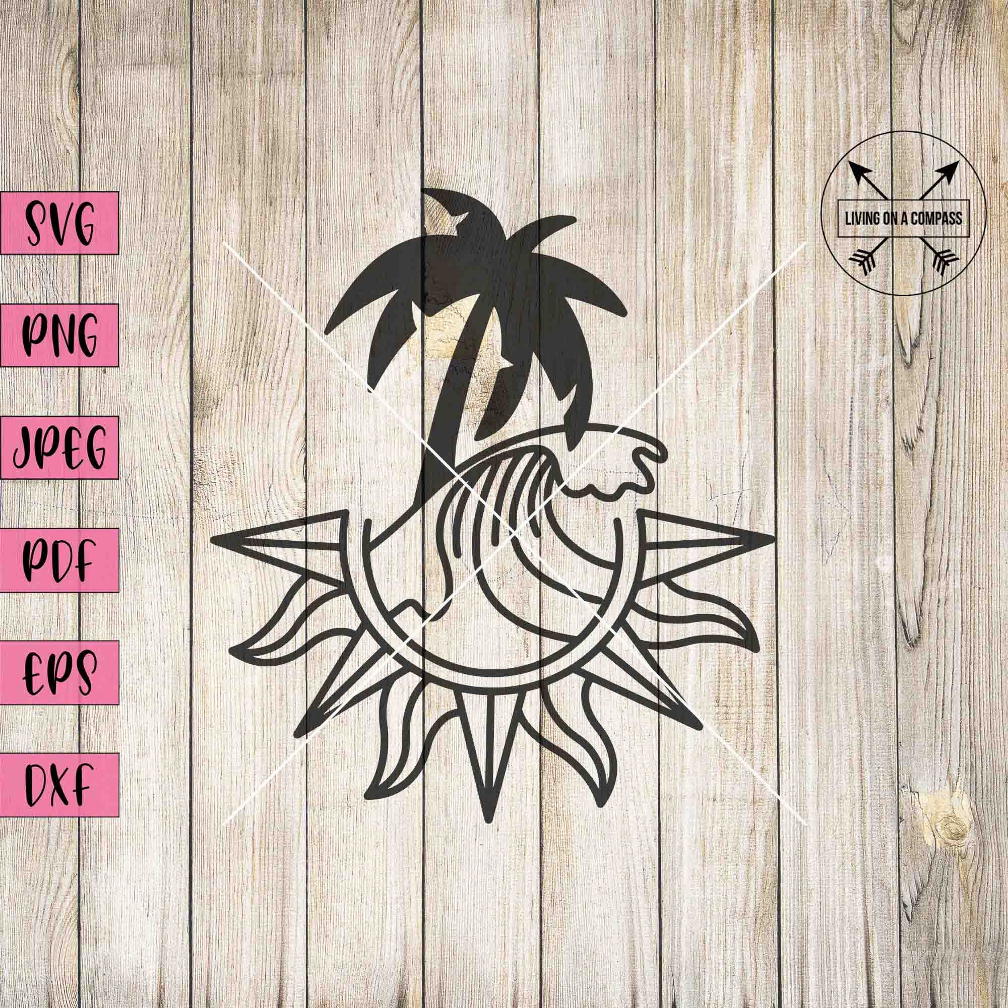 Waves Svg, Waves Clip Art, Palm Tree Silhouette, Ocean Print, Ocean Art ...