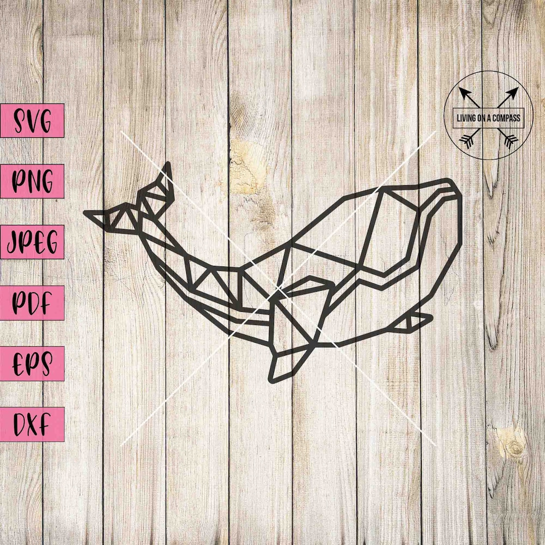 Whale Svg, Geometric Whale, Whale Png, Whale Clipart, Sea Creature ...