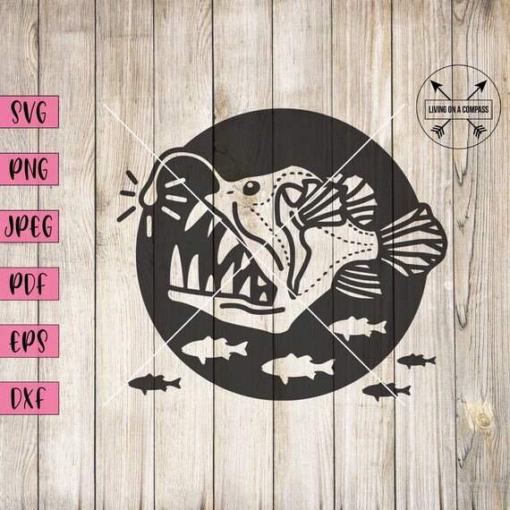 Angler Fish Svg Stained Glass Angler Fish Sea Creature Art - Etsy