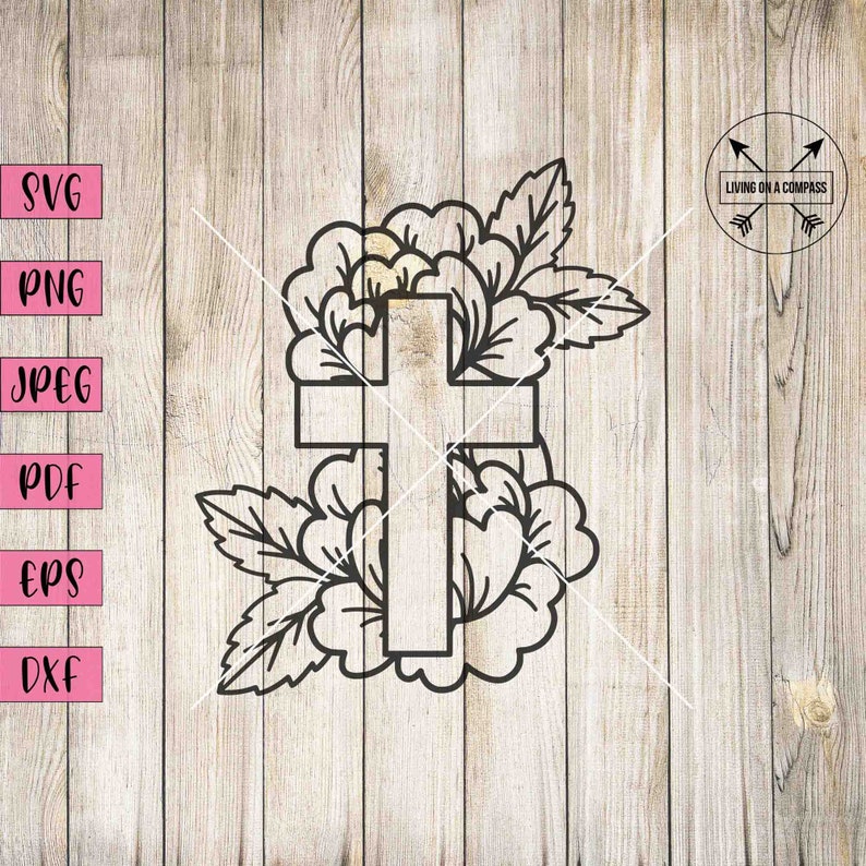 Cruz floral svg imágenes prediseñadas cruzadas imágenes - Etsy México