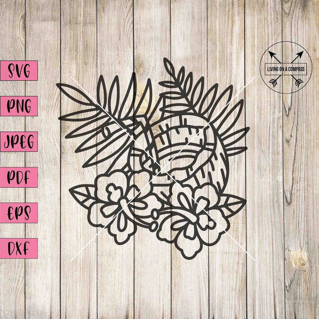 Coconut Svg, Beach Svg, Beach Decor, Coconut Drink, Summer Clipart ...