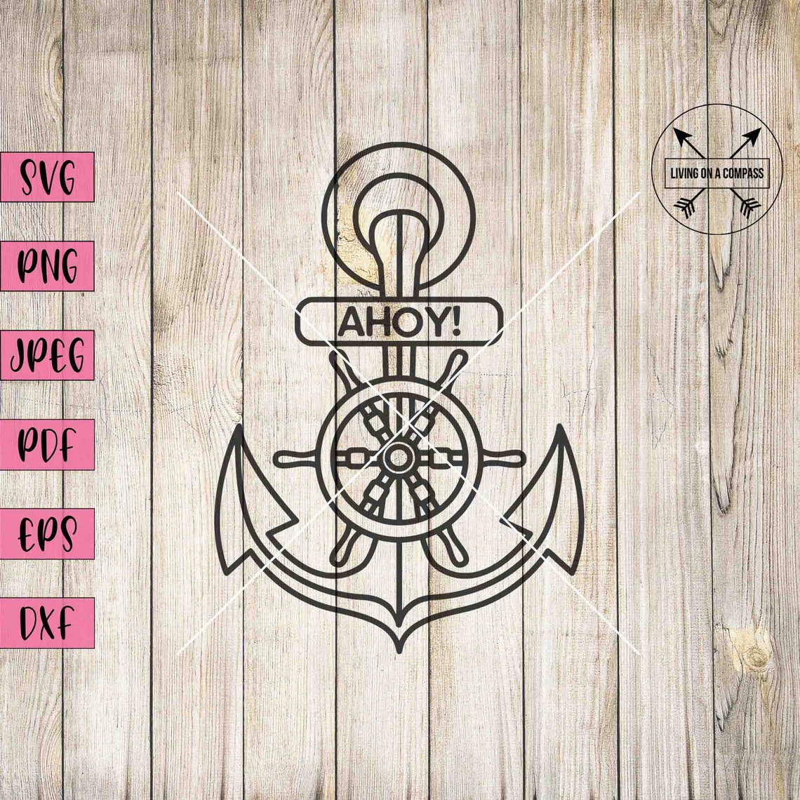Ahoy Svg Anchor Svg Nautical Svg Nautical Clipart Nautical - Etsy
