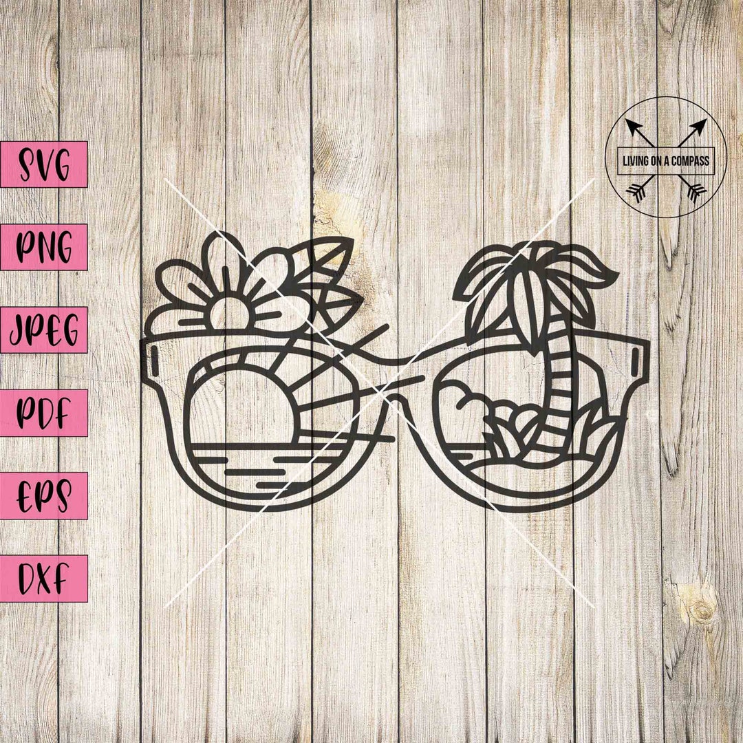 Beach Sunglasses Svg, Sunglasses Svg, Sunglasses Clipart, Beach Svg ...