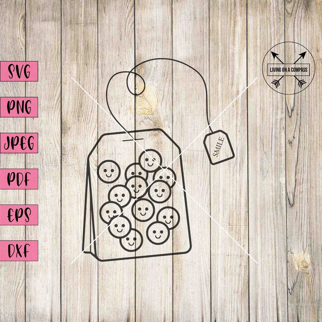 Smile Svg, Tea Bag Svg, Smile Tea Bag, Smiley Tea Bag, Tea Png, Happy ...
