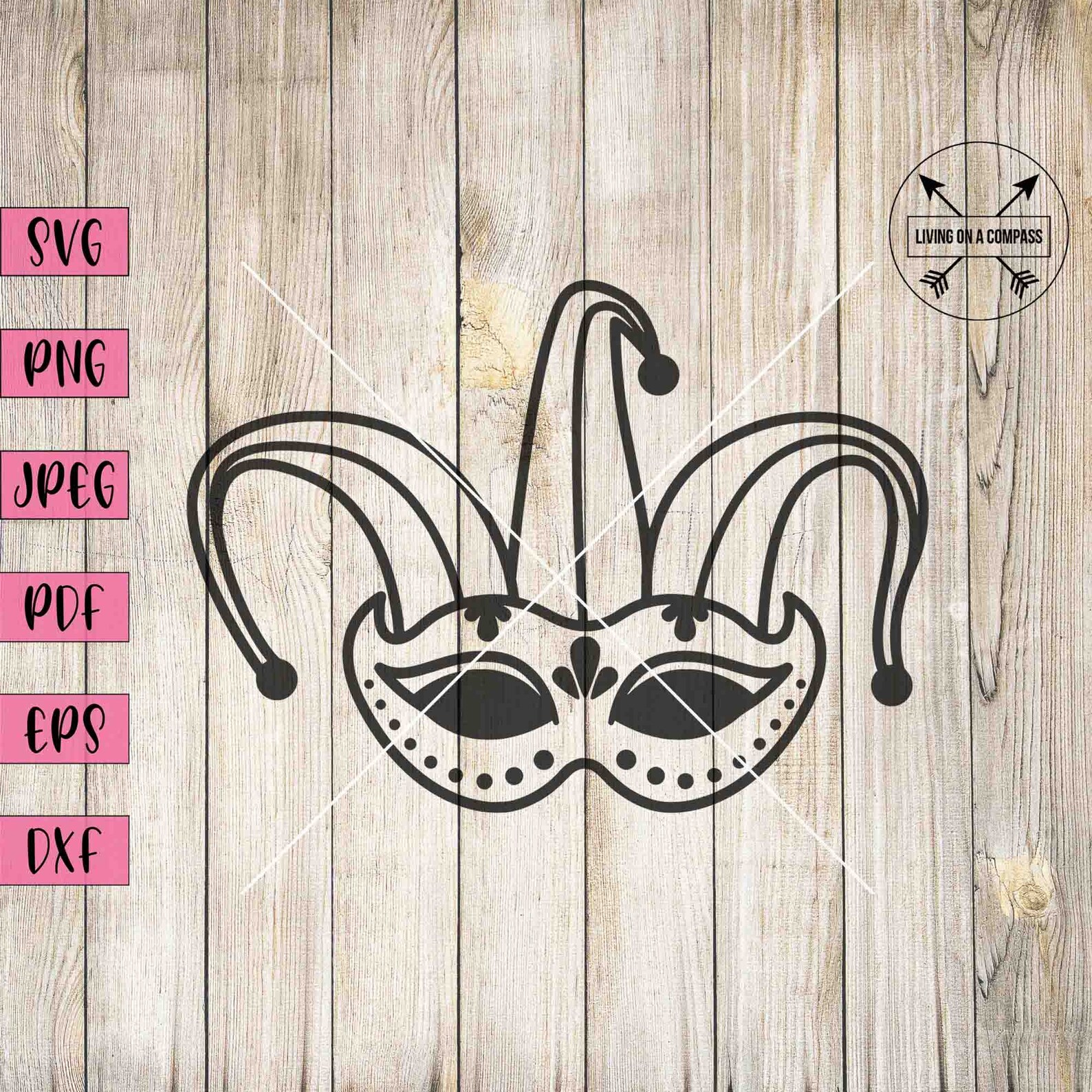 Jester Mask Svg, Masquerade Party Decorations, Mardi Gras Mask Svg ...