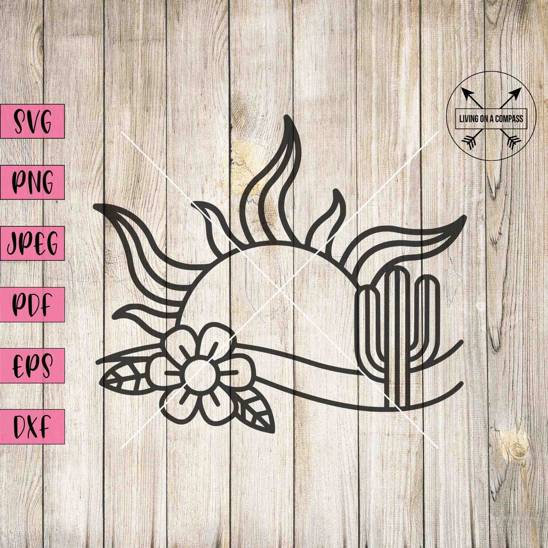 Cactus Svg, Sun Png, Desert Svg, Desert Png, Cactus Clipart, Cactus ...
