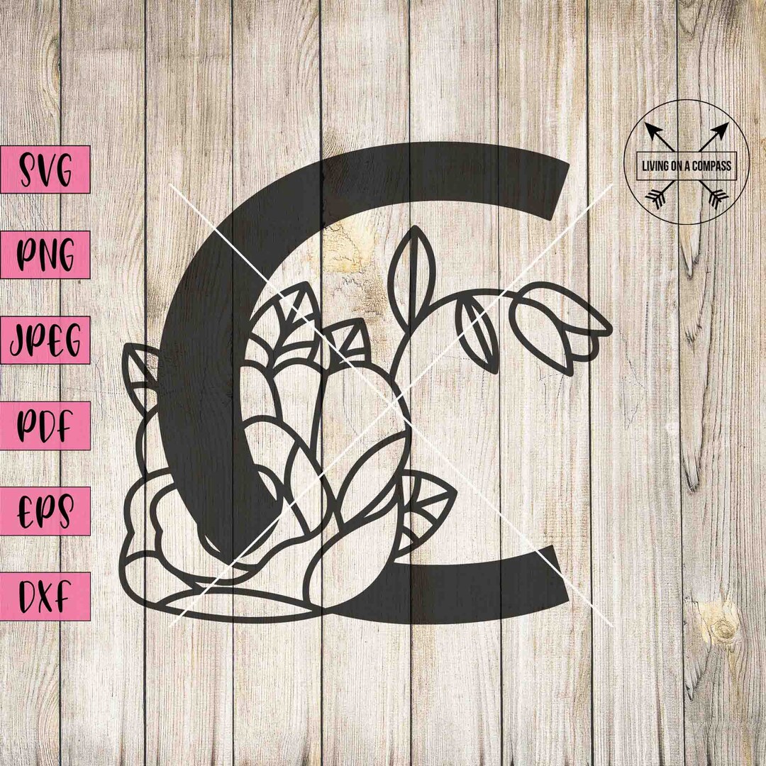 Floral Letter C Svg, Floral Alphabet Svg, Floral Letters, Floral ...