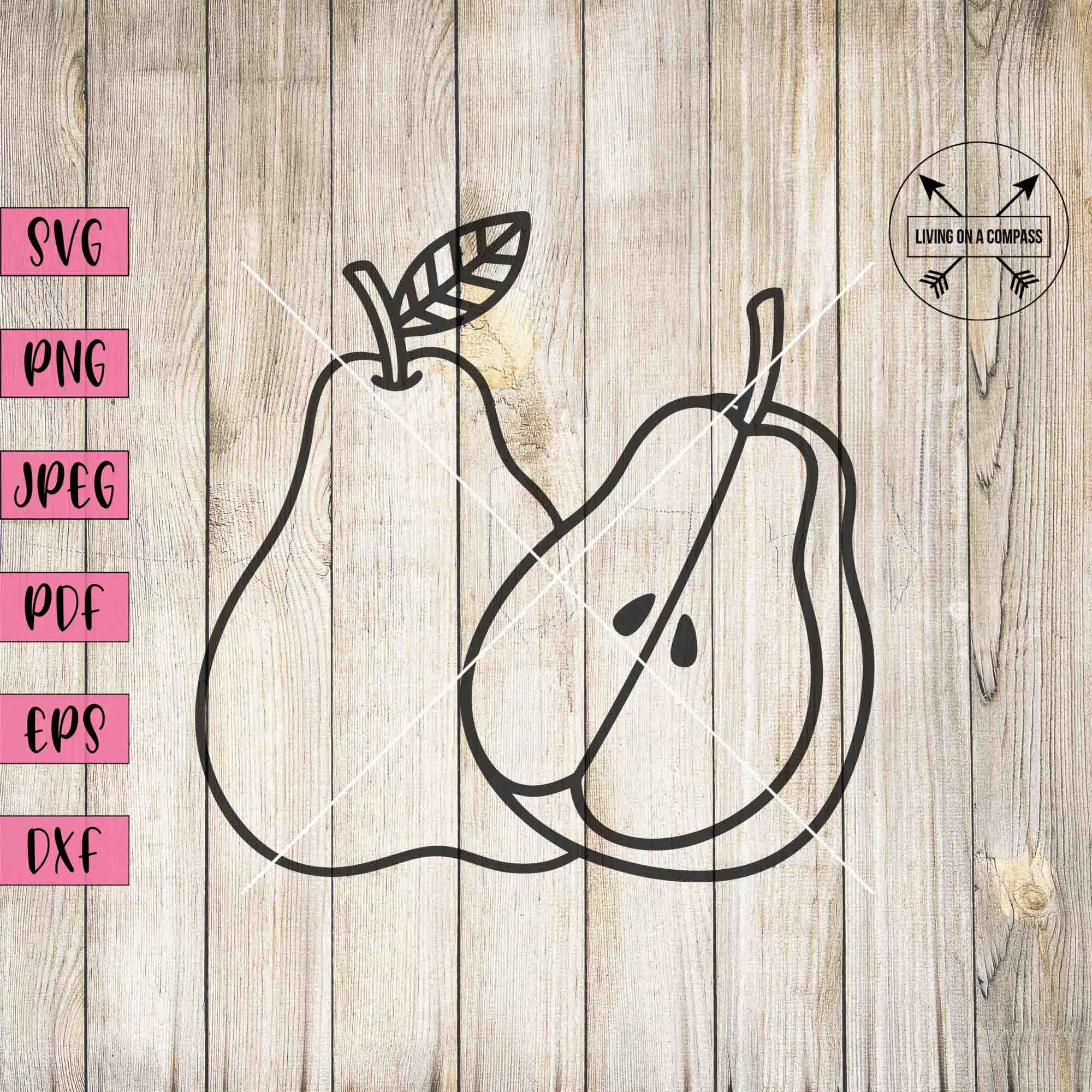 Pear Svg, Pears Clipart, Printable Pear, Pear Cut File, Pear Download ...