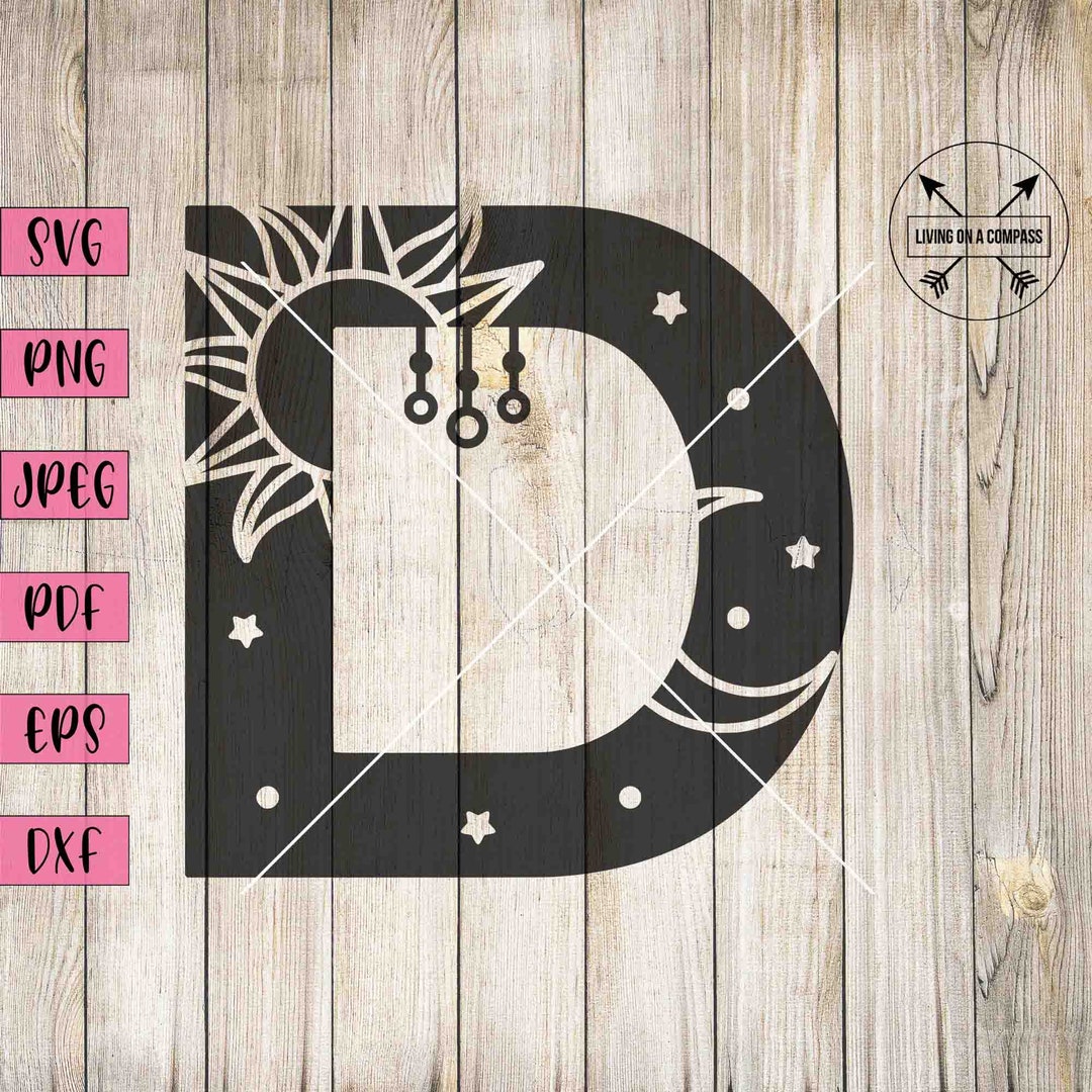 Letter D Svg, Letter D Clipart, Sun and Moon Letters, Alphabet Png ...