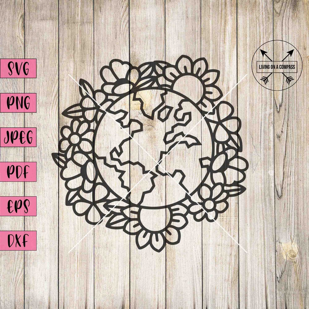 Earth Svg, Earth Png, Globe Decal, Mother Earth Clipart, Earth Planner ...
