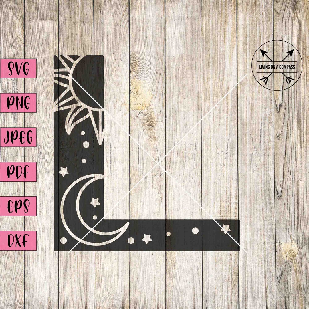 Sun and Moon Letter L Svg, Letter L Decor, Letter L Nursery Print ...
