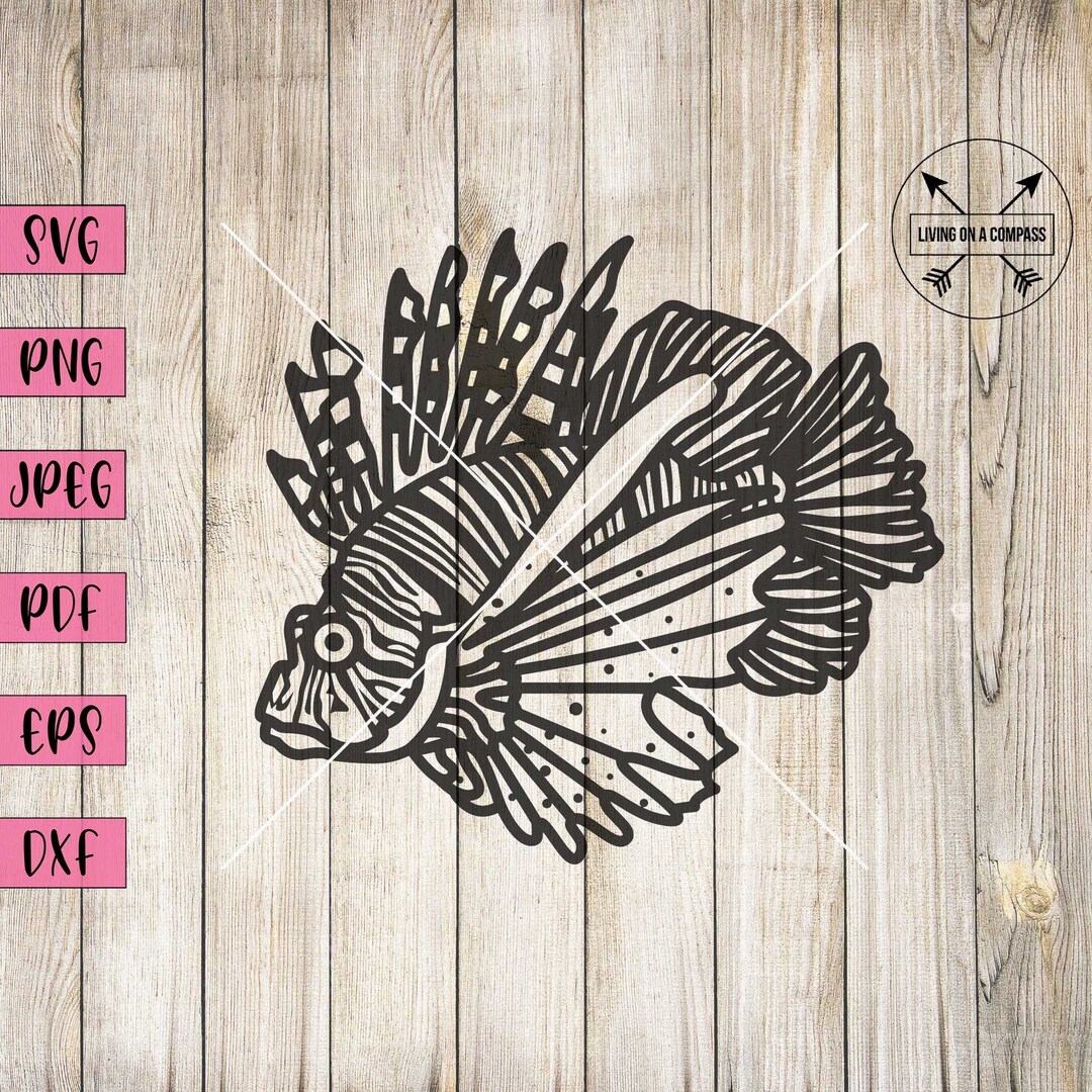 Lion Fish Svg, Tropical Fish Wall Decor, Tropical Fish Wall Art, Fish ...