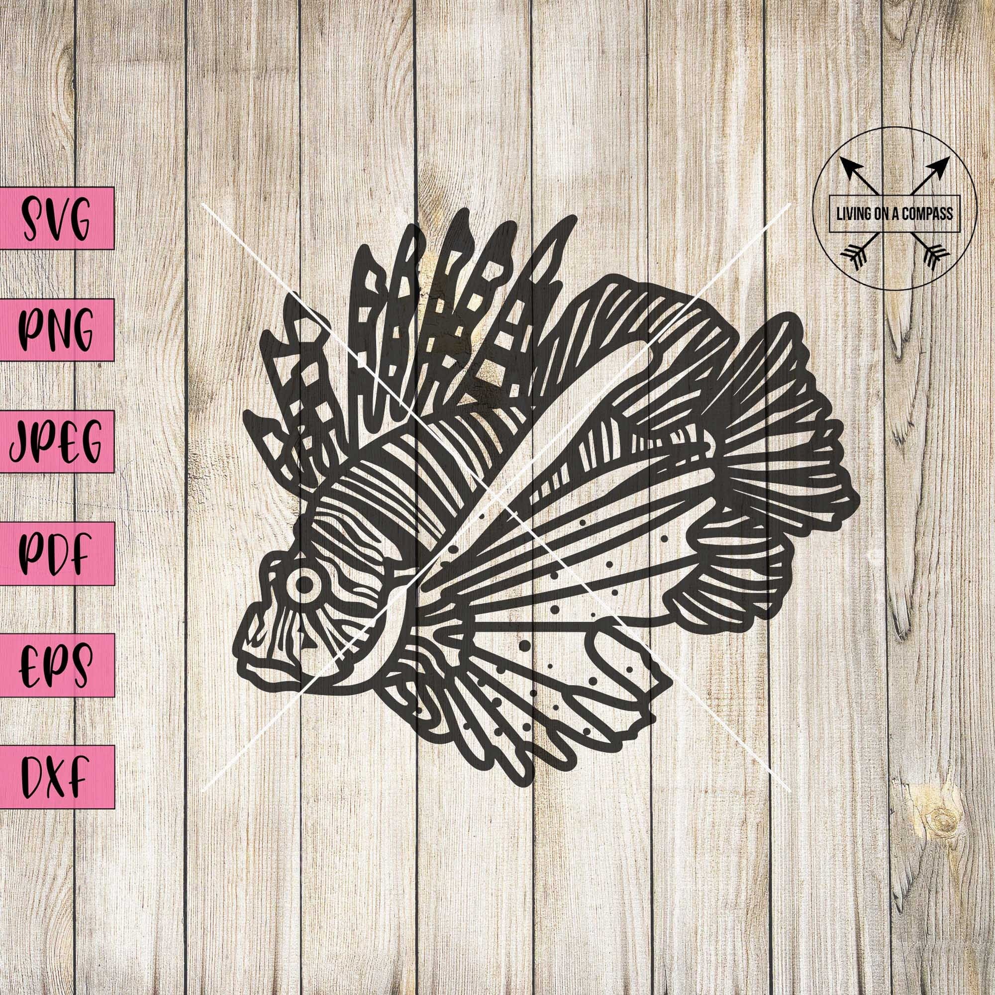 Lion Fish Svg, Tropical Fish Wall Decor, Tropical Fish Wall Art, Fish ...