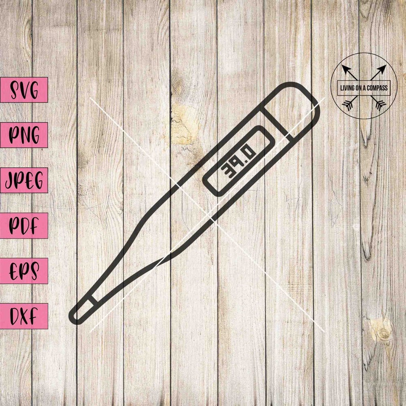 Thermometer Svg Thermometer Png Fever Clip Art Fever Decal - Etsy