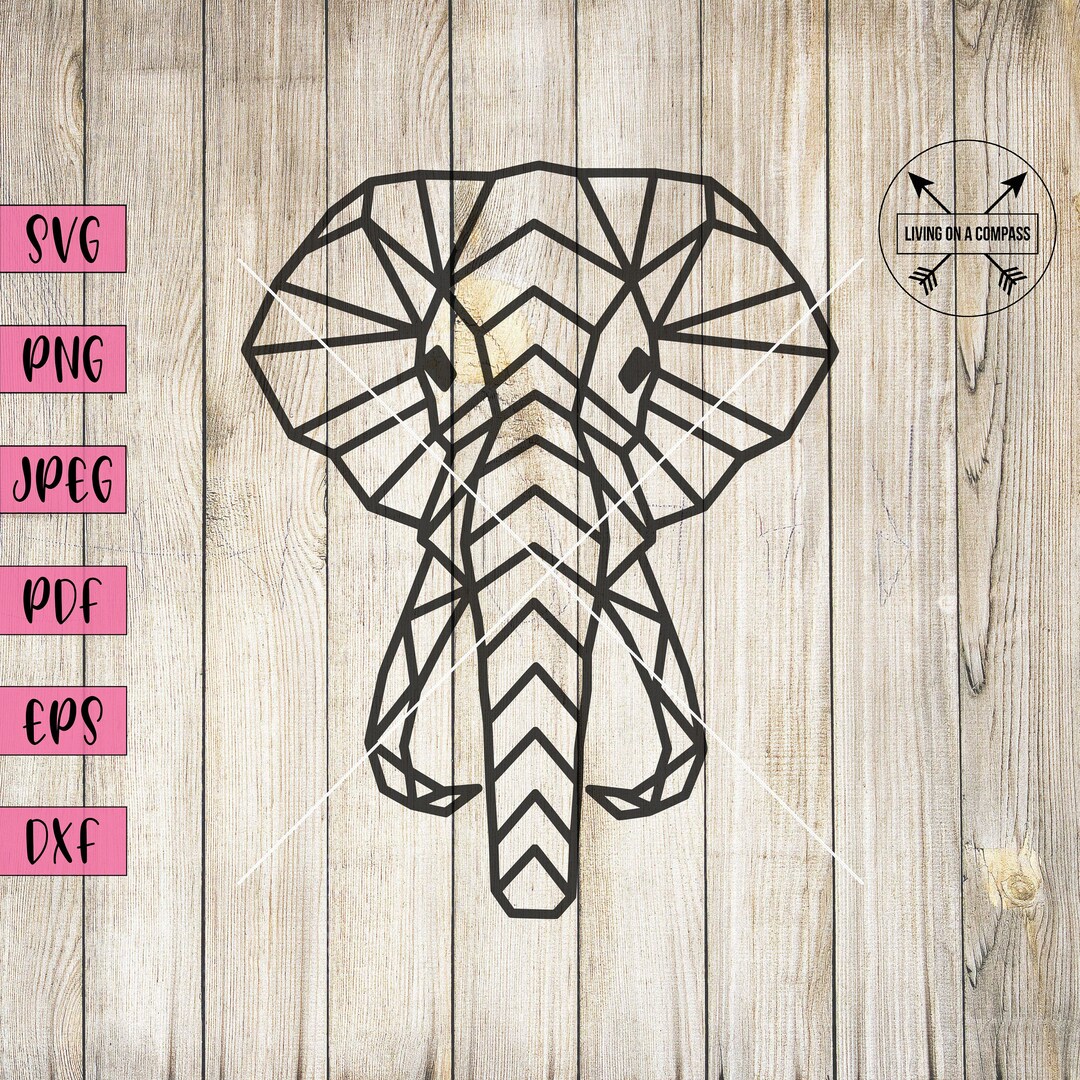 Geometric Elephant, Elephant Svg, Elephant Clipart, Elephant Decal ...