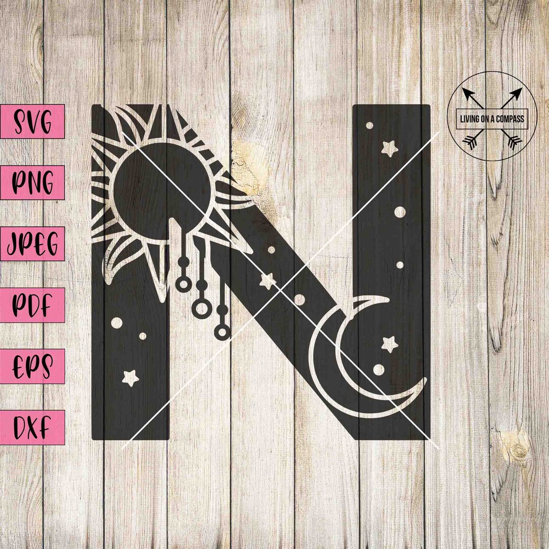 Letter N Svg, Sun and Moon Letters, Letter N Clipart, Letter N Cake ...