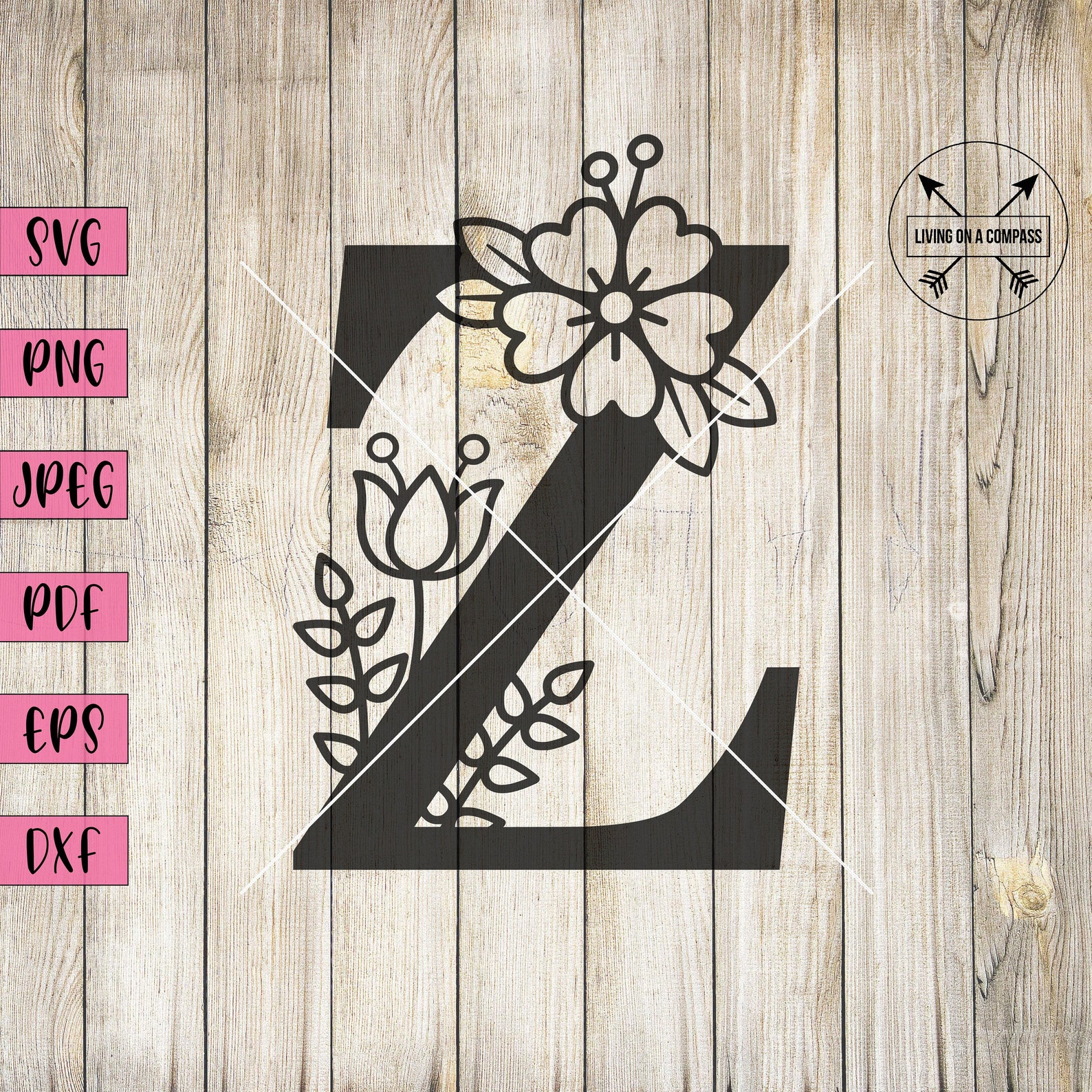 Floral Letter Svg Letter Svg Floral Alphabet Clipart - Etsy