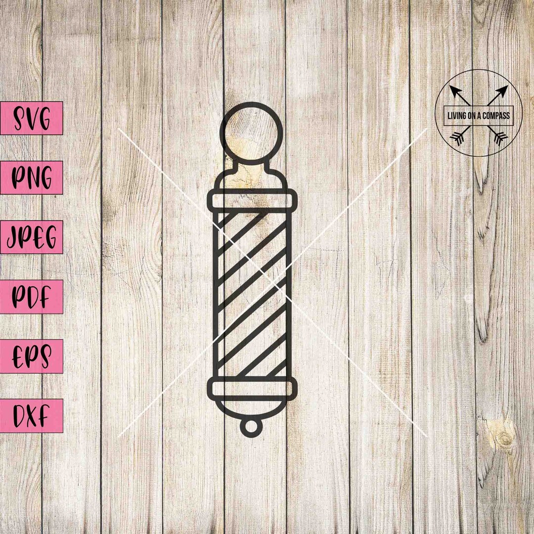 Barbers Pole Svg, Barbers Pole Clipart, Barber Shop Svg, Barber Shop ...