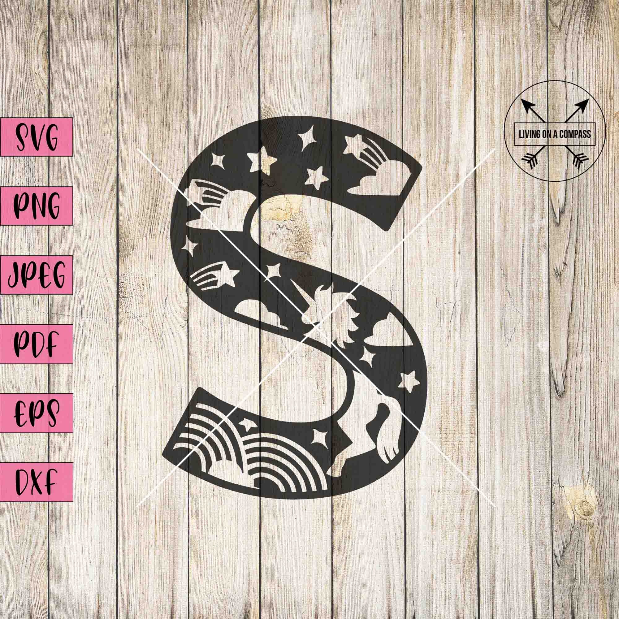 Letra s, letra s svg, letra s imprimible, letra s monograma, unicornio ...