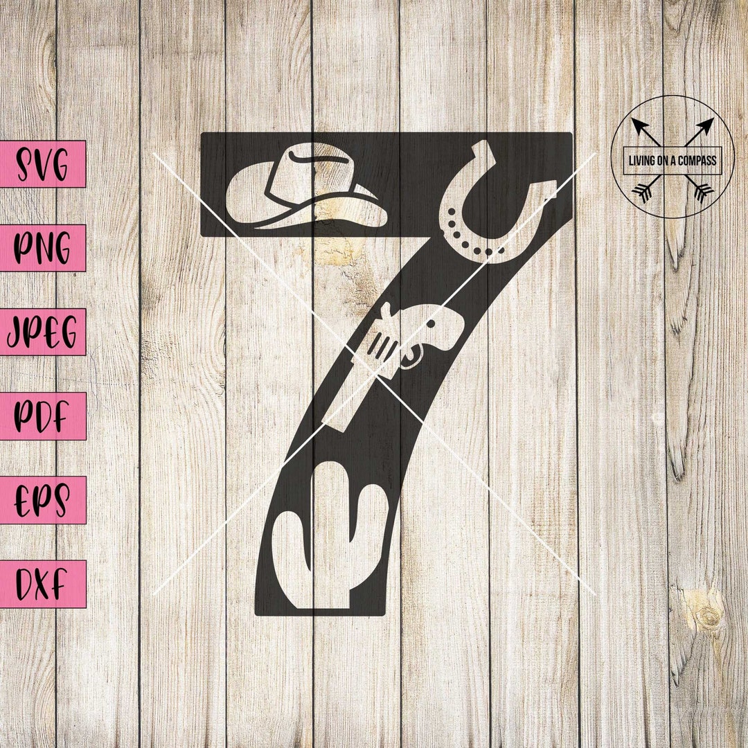 Cowboy Number 7 Svg, Cowboy Digital Download Print, Sheriff Badge Svg ...