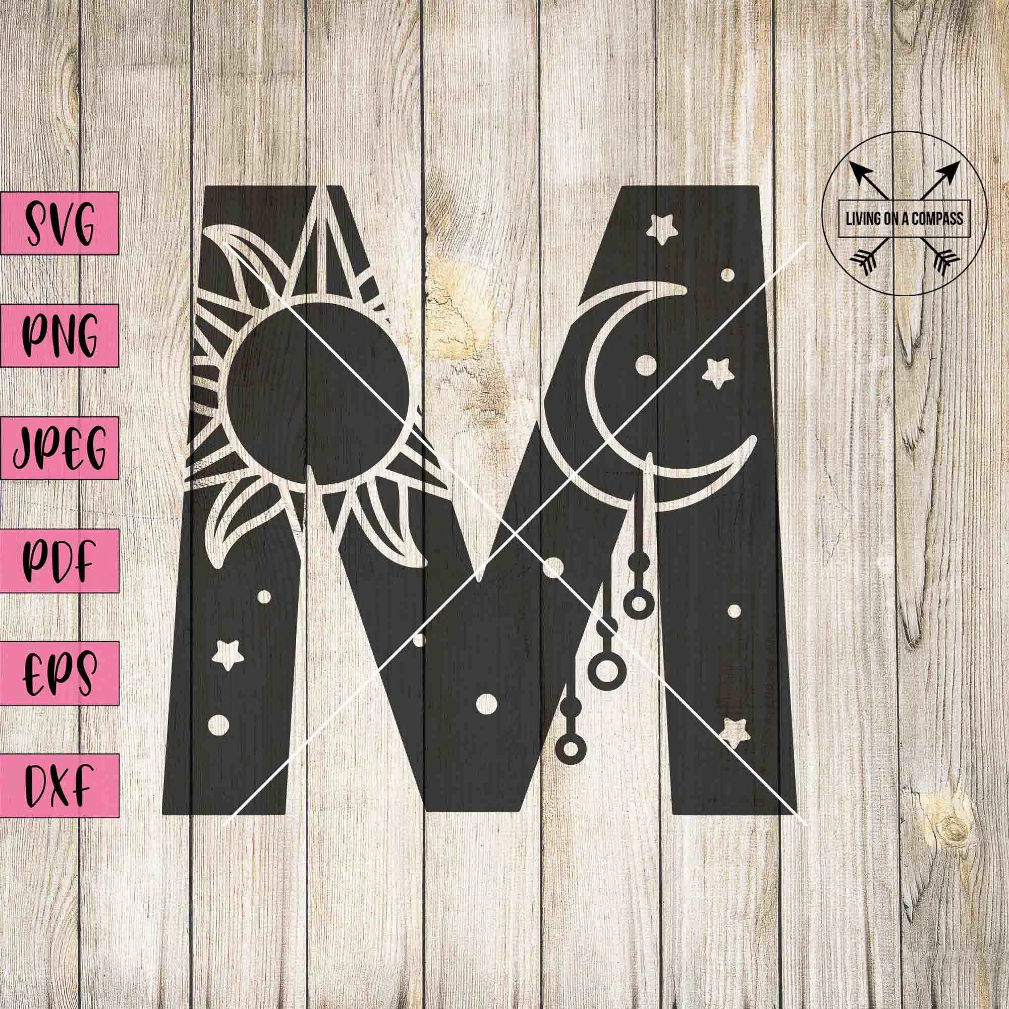 Sun and Moon Letter M Svg, Letter M Png, Alphabet Clipart, Alphabet Png ...