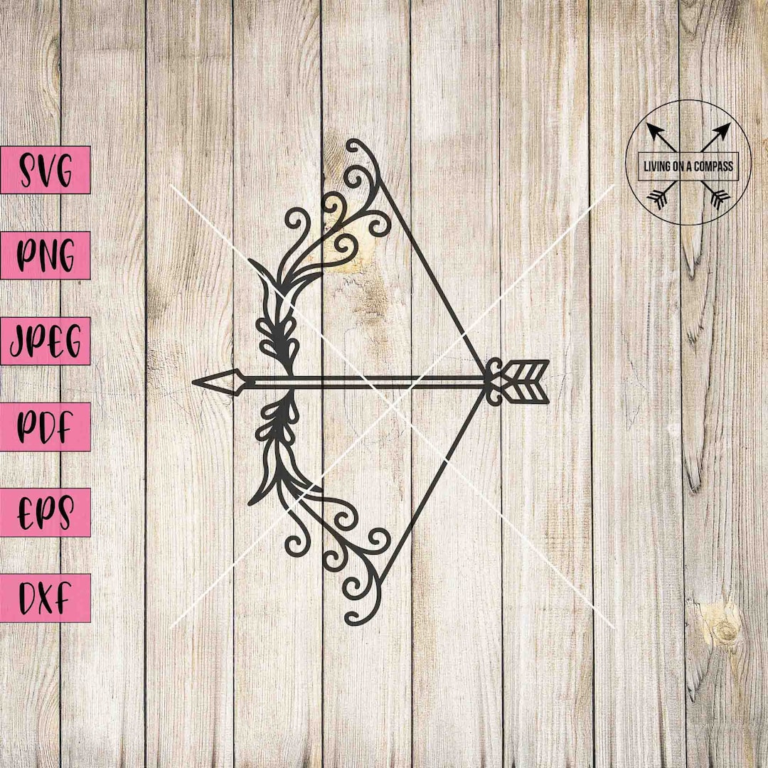 Bow and Arrow Svg, Bow and Arrow Clipart, Archer Svg, Archer Png ...