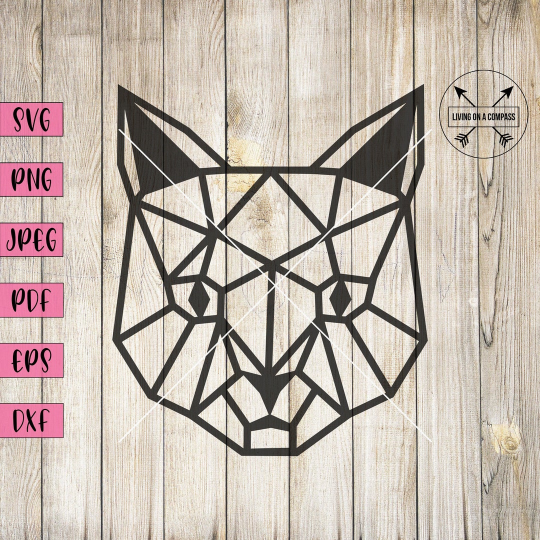 Cat Svg, Cat Png, Cat Decal, Cat Clipart, Cat Wall Art, Geometric Wood ...