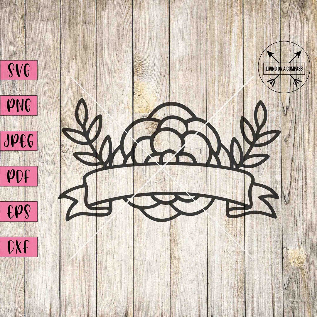 Floral Banner Svg Floral Banner Clipart Floral Clipart Fall - Etsy