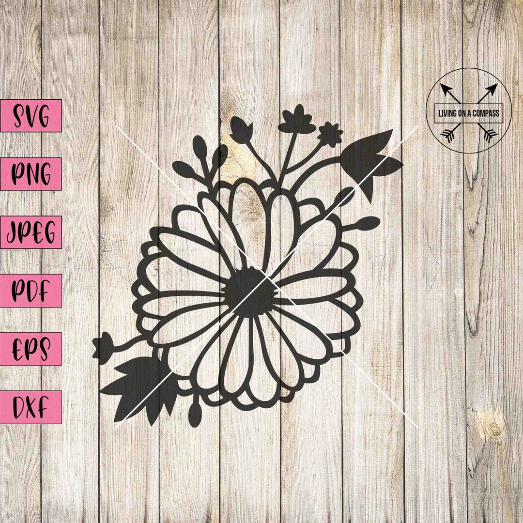 Daisy Svg, Flower Clipart, Floral Svg, Floral Clipart, Flowers Svg ...