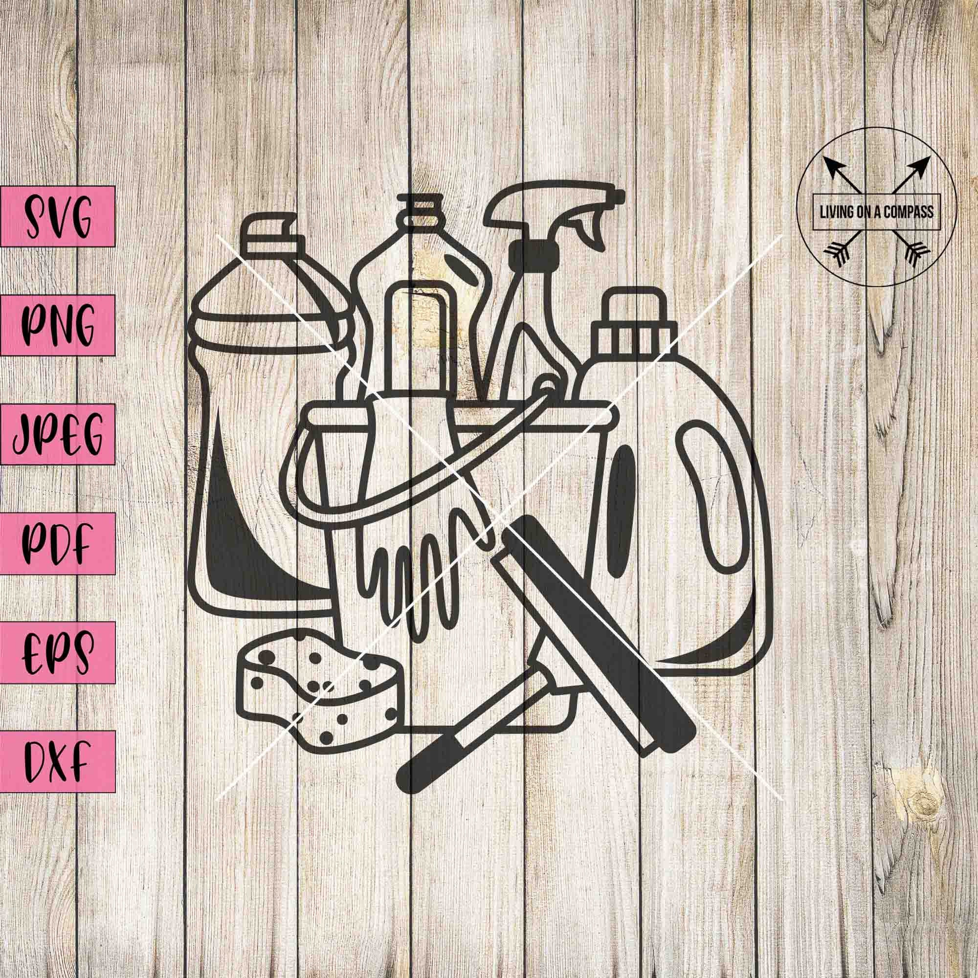 Cleaning Products Svg, Sponge Svg, Bucket Svg, Cleaning Clipart ...