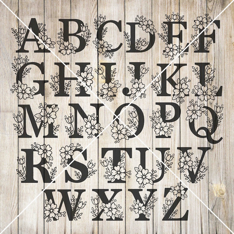 A-Z Floral Alphabet Floral Letters Floral Alphabet Svg - Etsy