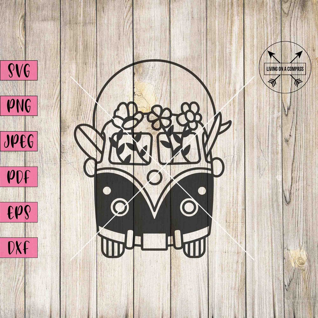 Van Svg Van Clipart Floral Van Hippie Van Hippie Car - Etsy Finland