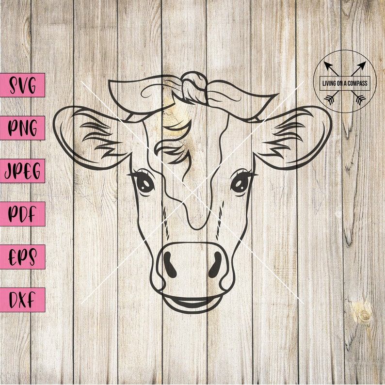Cow With Bandana Svg, Cow Clipart, Cow Svg, Cow Cricut, Cow Art Print ...